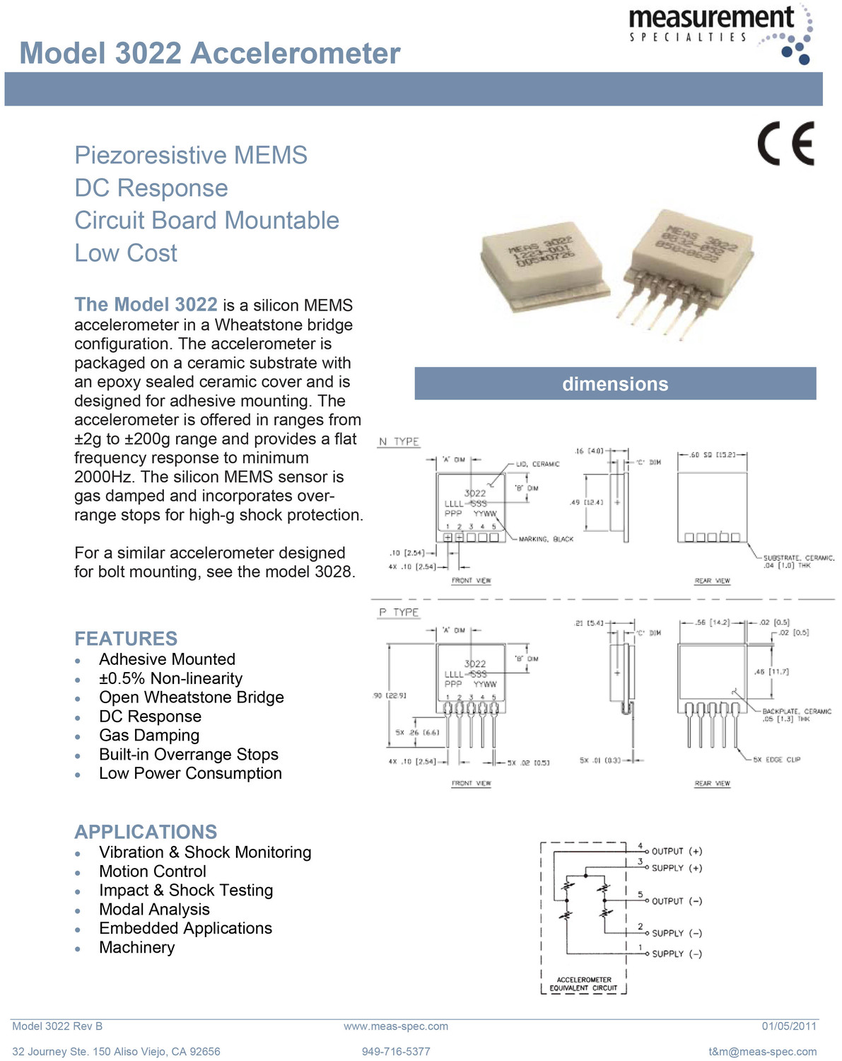 3022-加速度传感器 - 北方科源（北京）科技发展有限公司