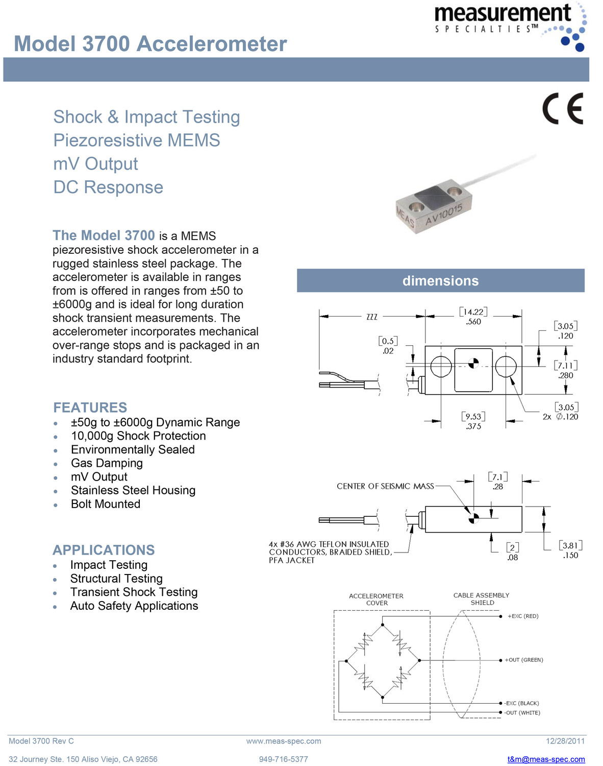 3700-加速度传感器 - 北方科源（北京）科技发展有限公司